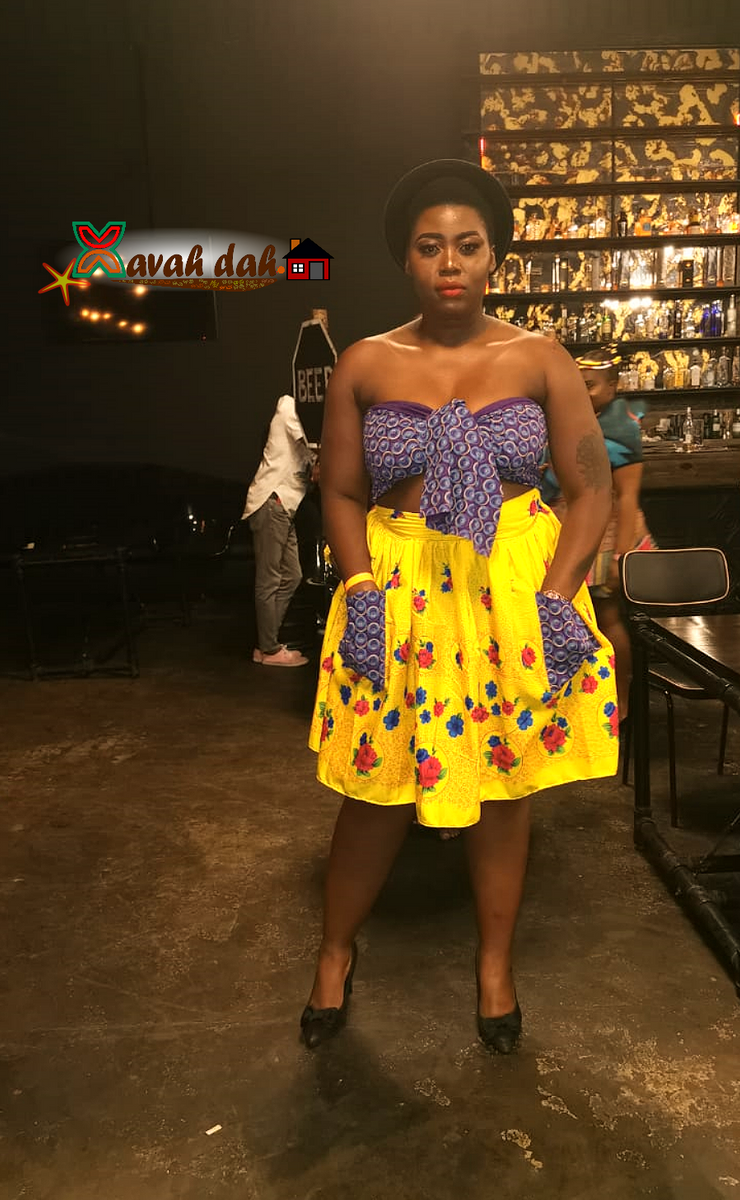 Shangani Inspired Skirt - Large - Yellow (Includes Shweshwe Wrap/Doek ...